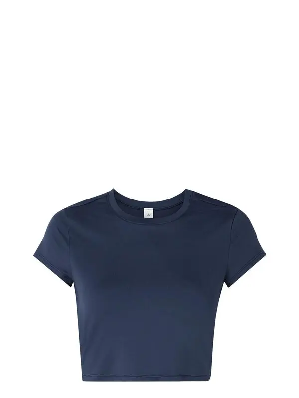 Alo Yoga Finesse Cropped Alosoft Jersey Top - Blue