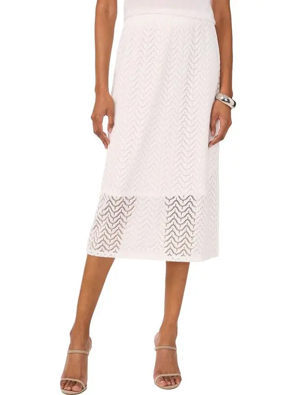 Vince Camuto Lace Midi Skirt - New Ivory