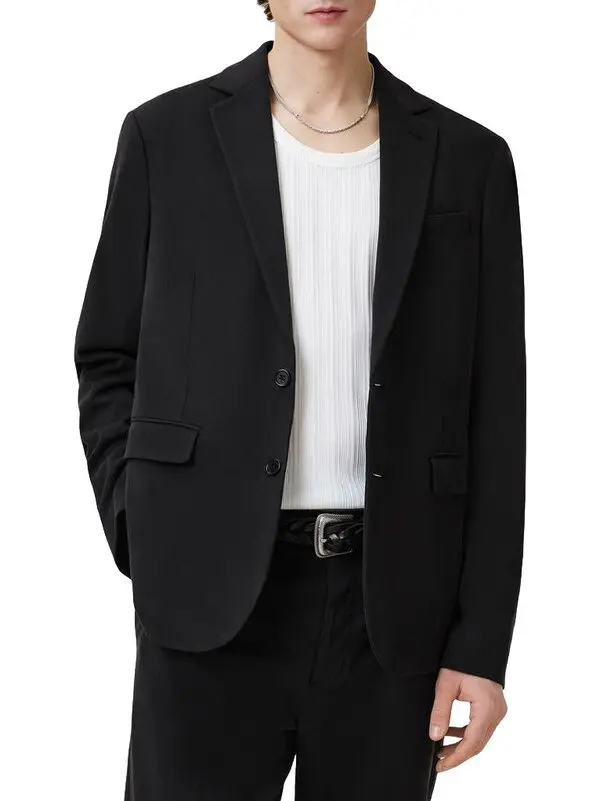 All Saints Bay Solid Stretch Cotton-blend Sport Coat - Black