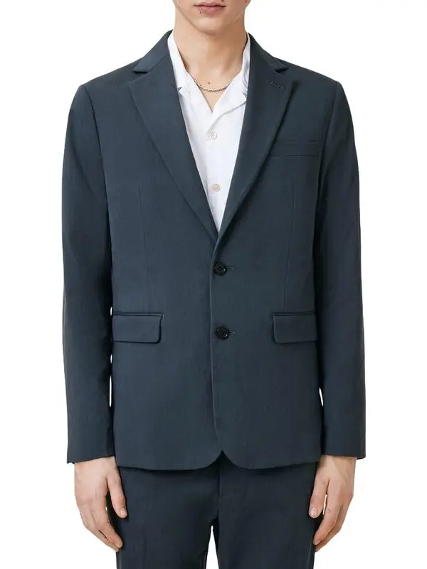 All Saints Bay Solid Stretch Cotton-blend Sport Coat - Ink Blue