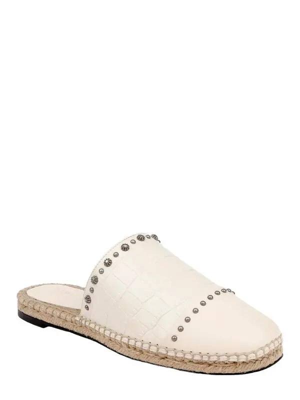 L'Agence Helenor Croc-embossed Mule - Ecru