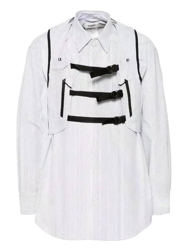DOUBLET Trail Vest Striped Shirt - White