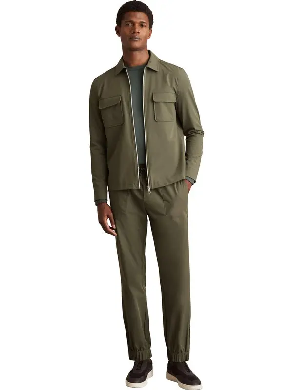 REISS Climb Stretch-nylon Cuff Trousers - Green