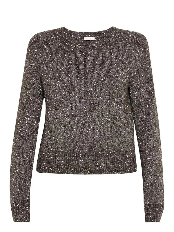 A.L.C. Zoe Crewneck Bouclé Tweed Sweater - Gray