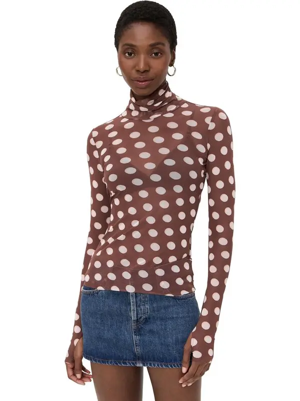 AFRM Zadie Top - Chocolate Halo Dot