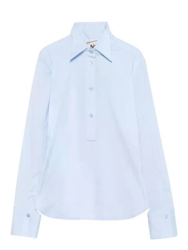 SEMICOUTURE Spread-collar Blouse - Blue