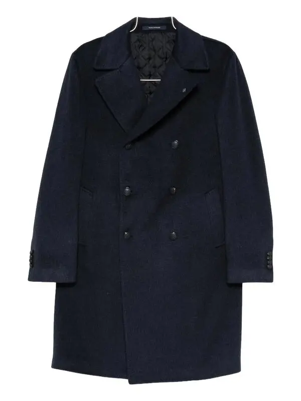Tagliatore Notched Lapel Coat - Blue