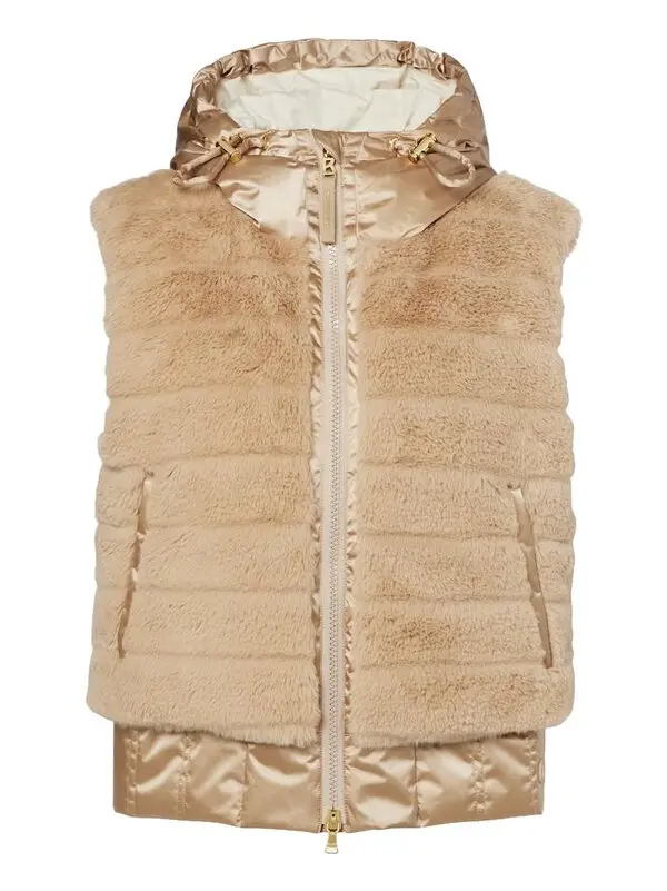 Bogner Yumi Faux Fur Down Vest - Beige