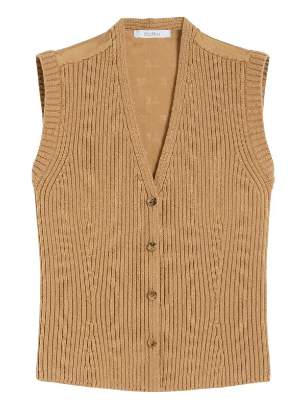 Max Mara Sleeveless Cardigan - Brown