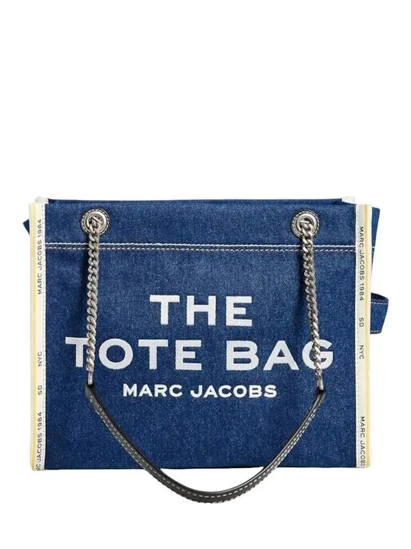 Marc Jacobs Denim Chain Medium Tote Bag - Dark Wash