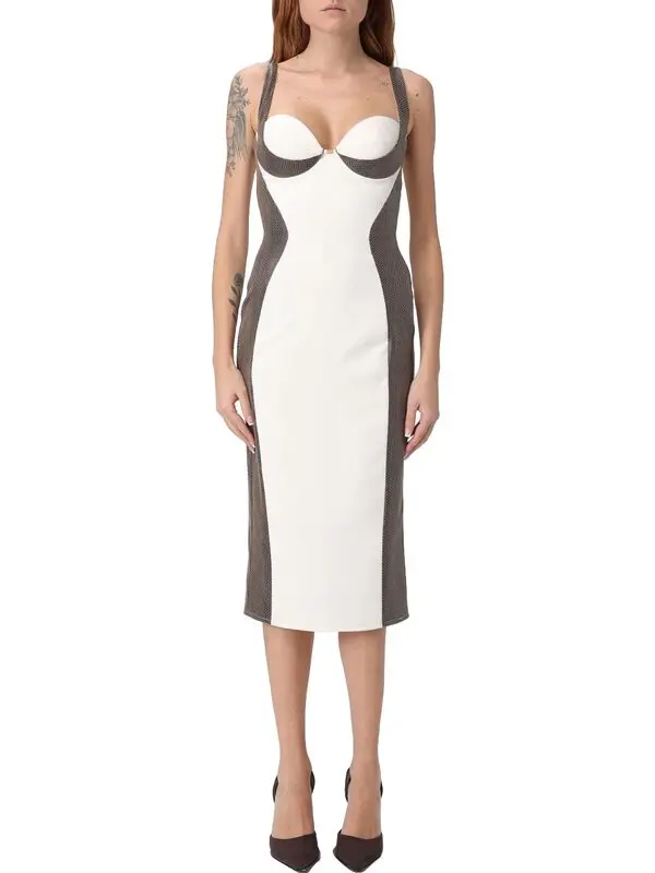 Elisabetta Franchi Midi Dress - Milk