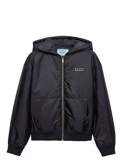 Prada Re-nylon Lightweight Hooded Woven Blouson Jacket - Blue
