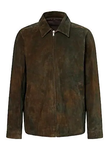 Rick Owens Brad Long-sleeve Suede-leather Jacket - Indigo