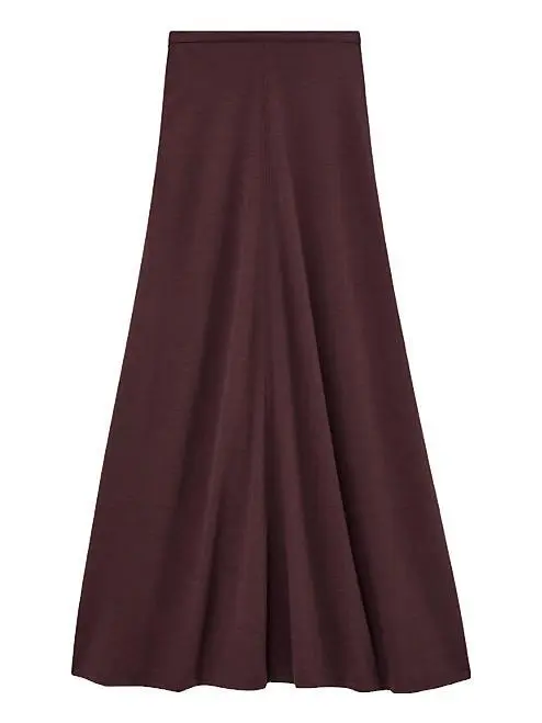 JOSEPH Flared Knitted Jersey Maxi Skirt - Maraschino