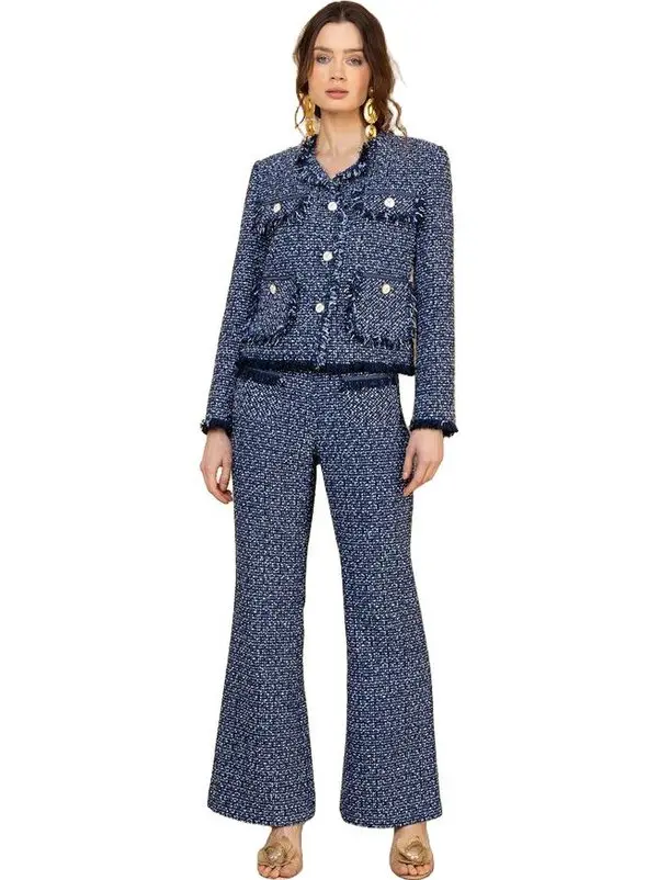 Hale Bob Dalia Boucle Tweed Pants - Black