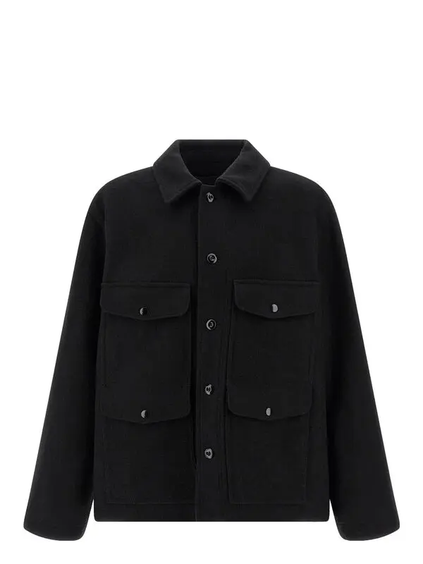 LEMAIRE Melton Wool Utility Jacket - Black
