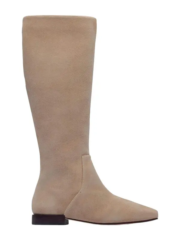 Bernardo Barnes Suede Riding Boots - Sandstone Split Suede