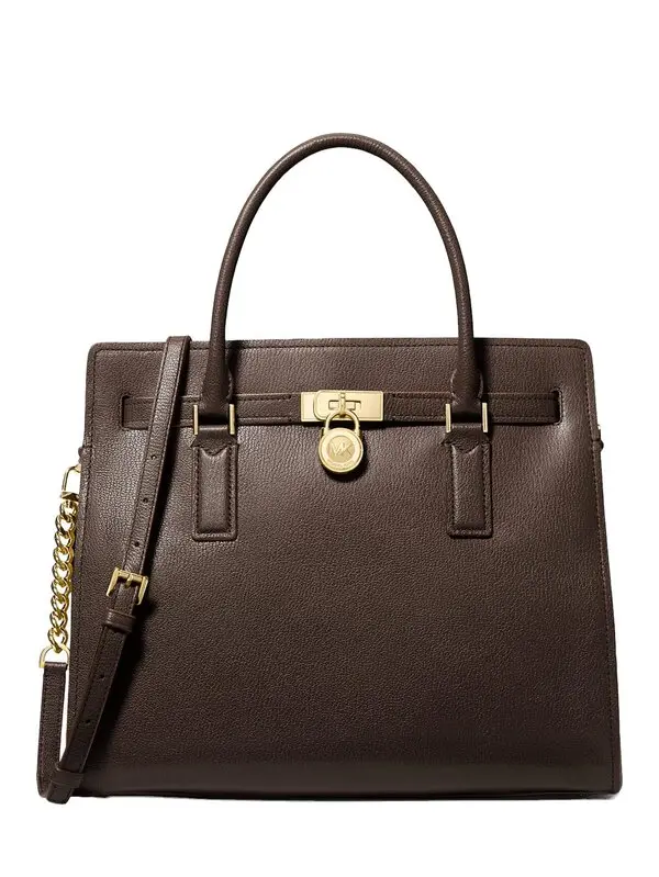 Michael Kors Hamilton Large Leather Satchel - Chocolate