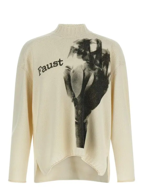 UNDERCOVERISM Printed Wool-blend Sweater - White