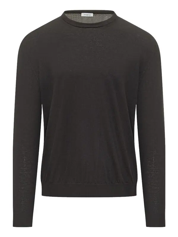 Malo Lightweight Wool Sweater - Black