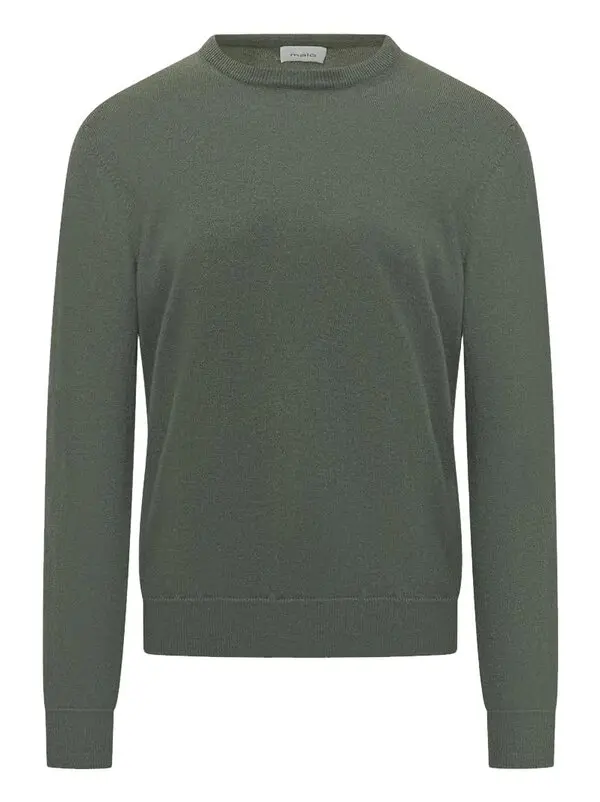 Malo Virgin Wool Crew Neck Sweater - Green