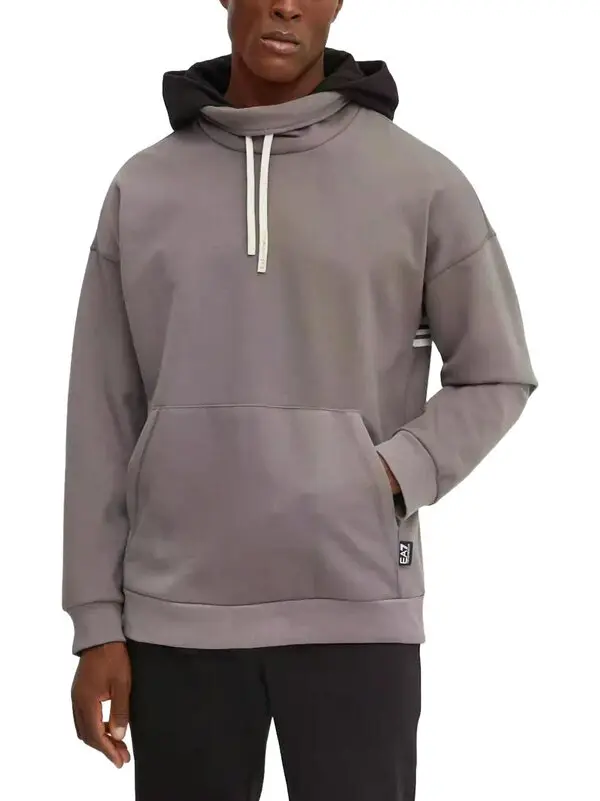 Emporio Armani Graphic-print Hoodie - Grey