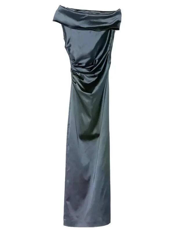 Max Mara Draped Off-the-shoulder Dress - Blue