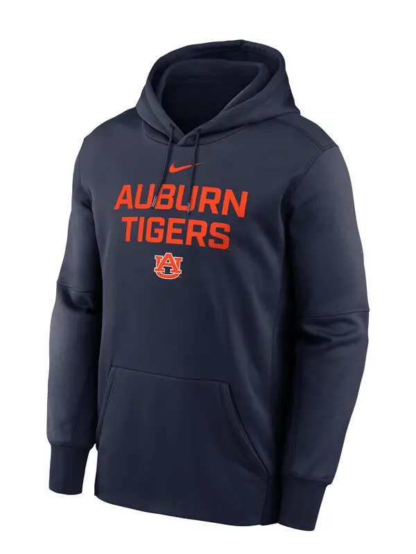 Nike Team Stacked Therma College Pullover Hoodie - Blue