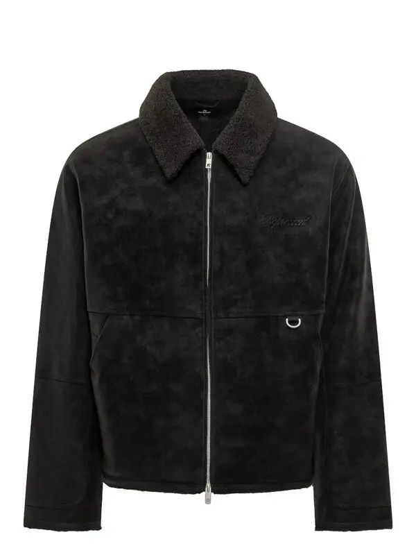REPRESENT Shearling Jacket With Zip - Black