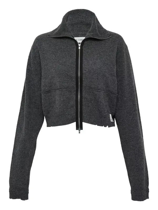 RE CODE Cashmere Zip-up Sweater - Grey