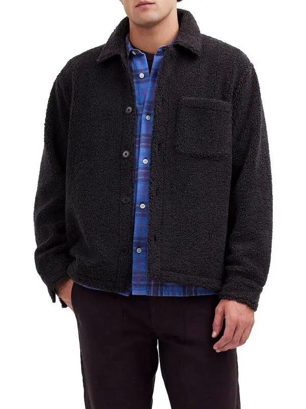 Madewell Fleece Shirt Jacket - Black Coal