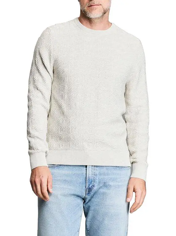 Billy Reid Geo Links Cotton Sweater - Grey Heather