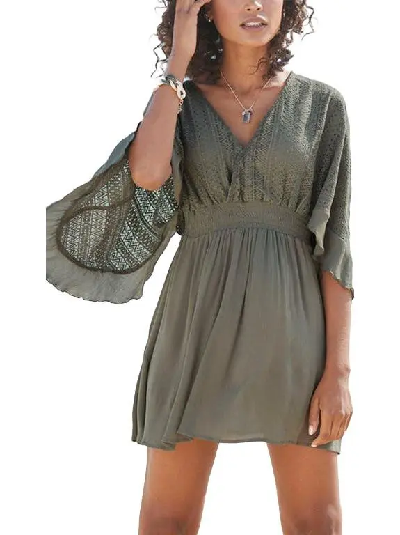 LASCANA Flowy Lace Cover Up - Green