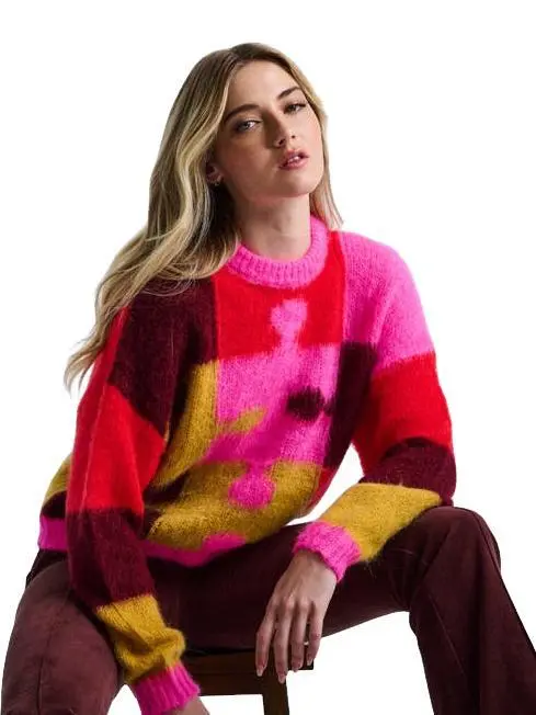 Lisa Todd Puzzled Italian Sweater - Multi Puzzle