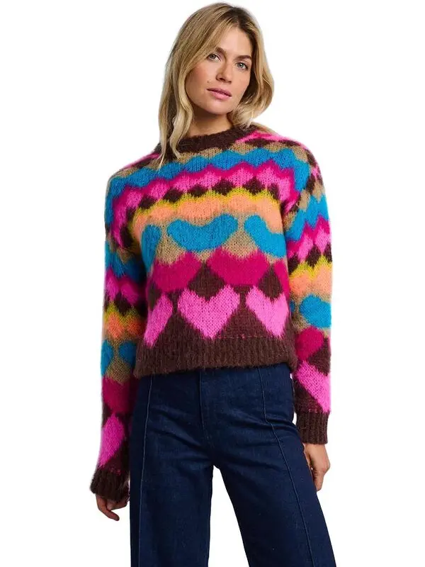 Lisa Todd Bellissima Italian Heart Sweater - Multi Bright