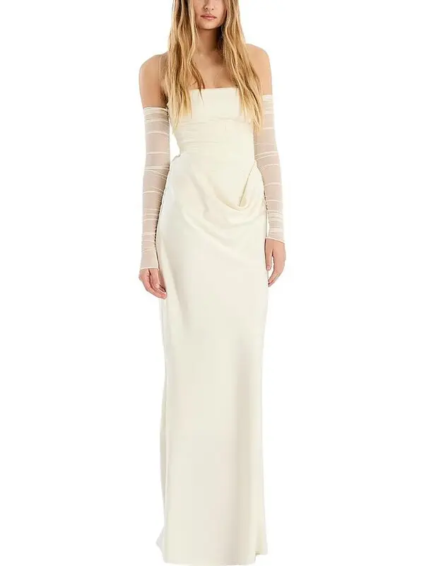Remain Birger Christensen Ruched Maxi Dress - Snow White