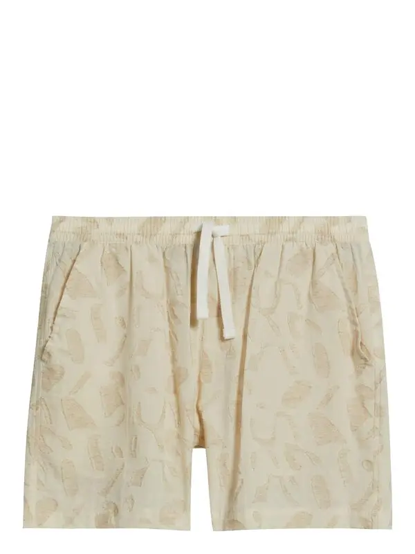 RIZORT Cotton-linen Blend Drawstring Shorts - Cream