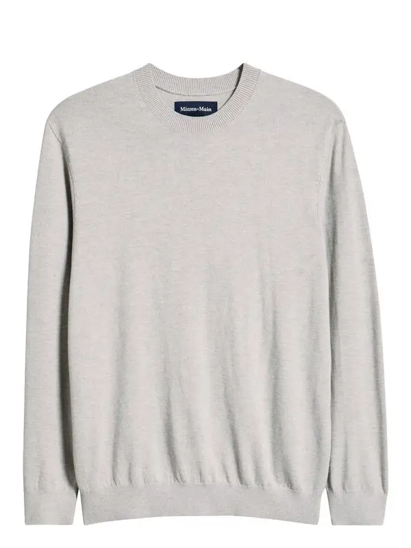 Mizzen+main Heritage Crewneck Sweater - Light Gray Heather