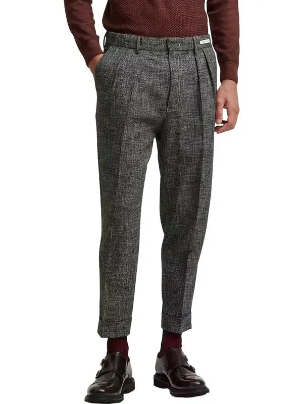 L.B.M. 1911 Pleated Cuffed Trousers - Grey