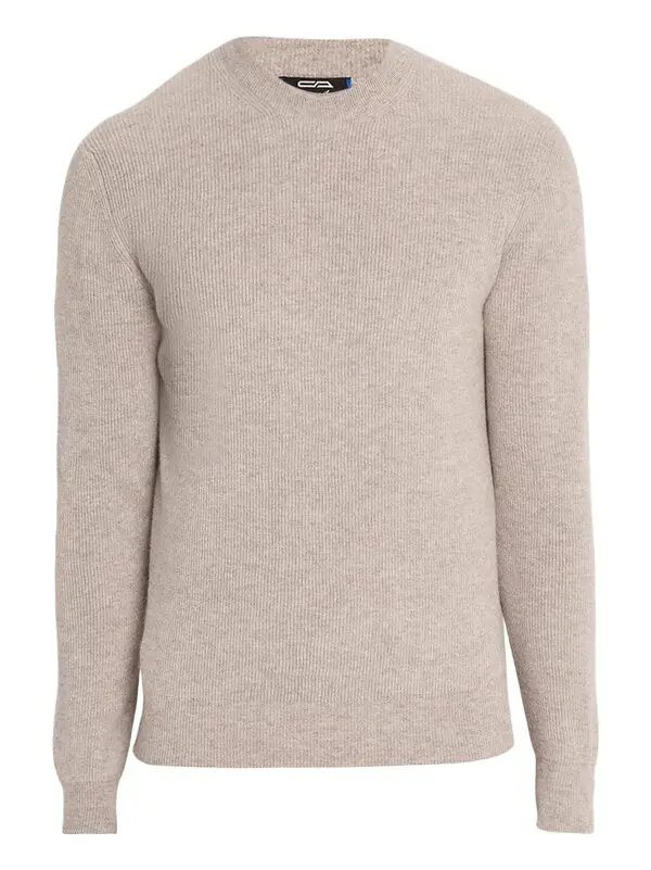 Cesare Attolini Cashmere Rib Crewneck Sweater - Beige