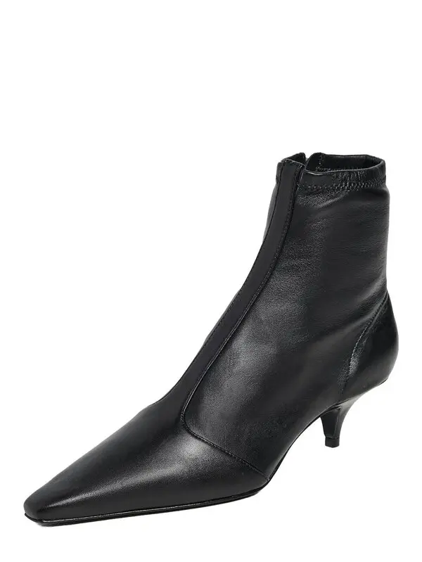 REFORMATION Robbie Ankle Boots - Black Stretch Leather