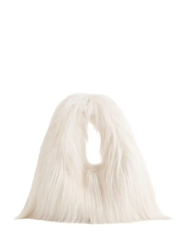LoveShackFancy Sylara Faux Fur Bag - Ivory