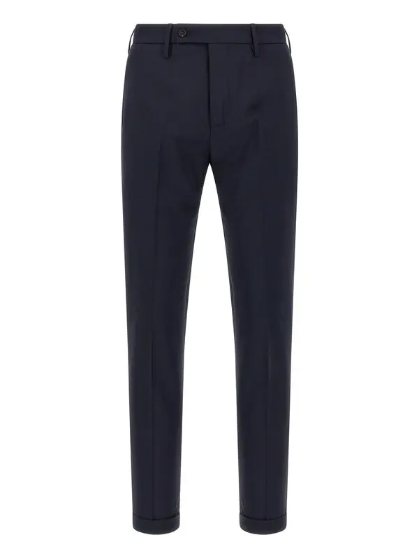 DEPARTMENT 5 Destynai Straight Leg Stretch Wool Chinos - Blue