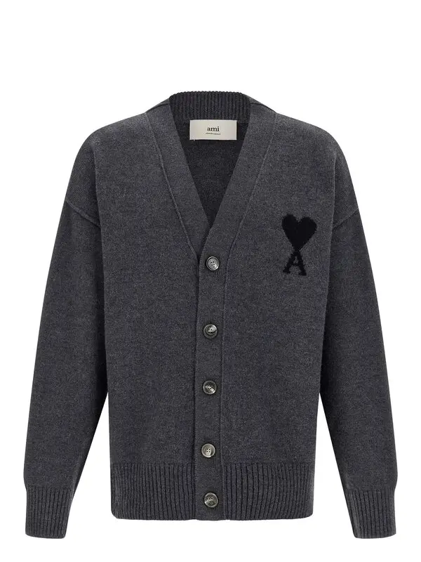 Ami De Coeur Virgin Wool Cardigan - Gray