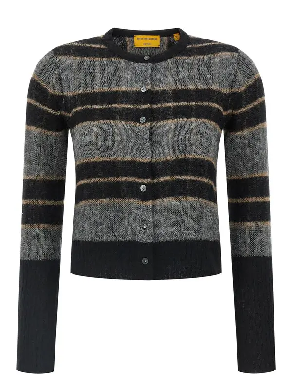 Guest In Residence Striped Knitted Cashmere, Silk, And Wool-blend Cardigan - Multicolor