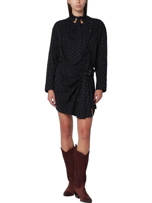 Isabel Marant Polka Dot Silk-blend Dress - Black