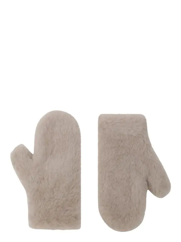 Max Mara Alpaca And Wool Teddy Fabric Mufflers - Beige