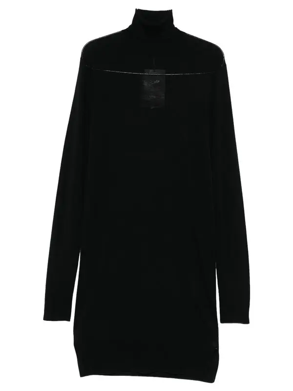TOTÊME Wool Turtleneck Midi Dress - Black