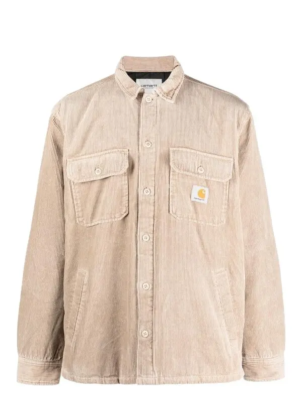 Carhartt Work In Progress Logo Cotton Shirt Jacket - Beige
