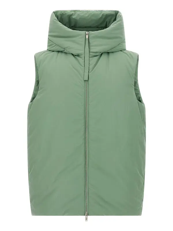 JIL SANDER Wrinkled Technical Fabric Vest - Green